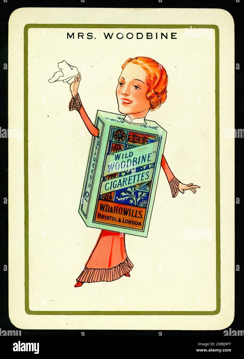 Happy Families - Mrs Woodbine - Vintage Wills Illustration Stock Photo ...