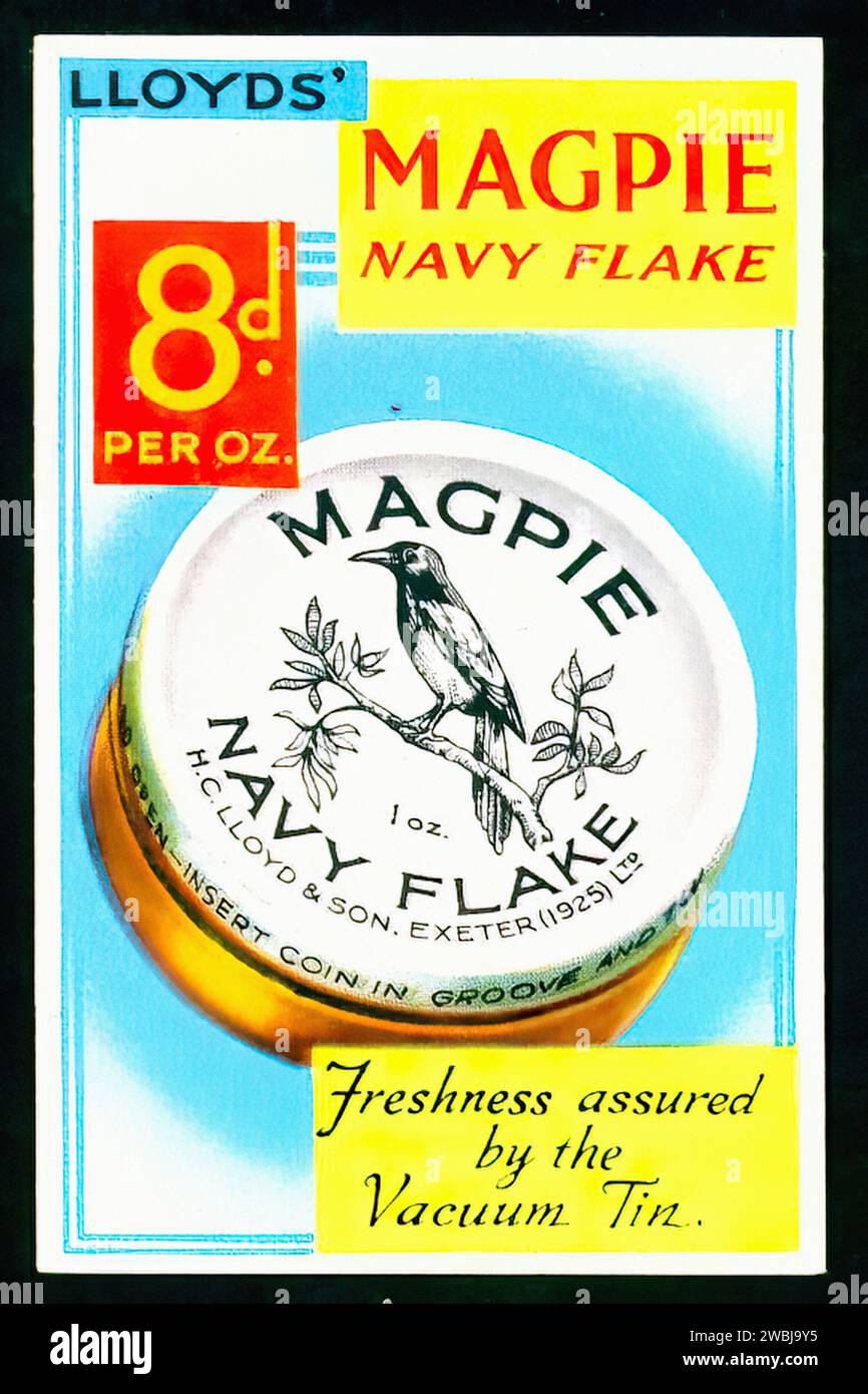 Lloyd's Magpie Flake Tobacco - Vintage Cigarette Card Illustration ...