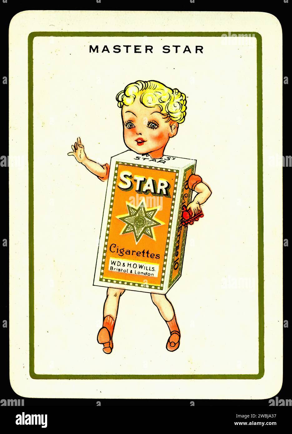 Master Star - Vintage Cigarette Advertisment Card Illustration Stock ...