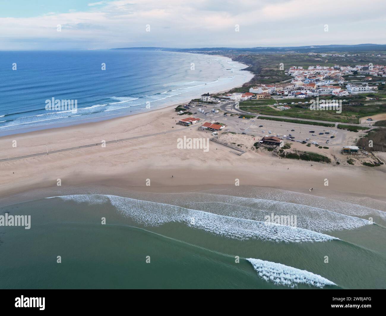 Surf and Travel Destination Baleal in Portugal on a sunny day with ...