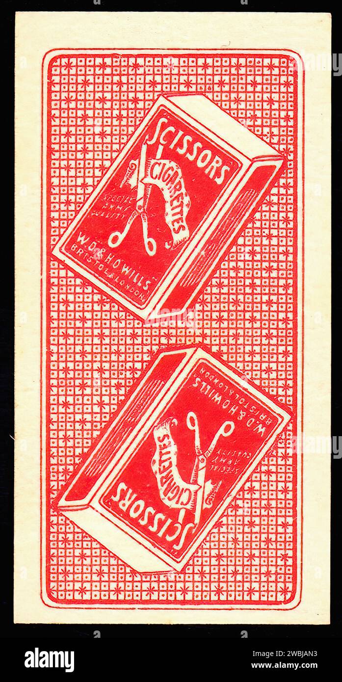 Scissors Cigarettes - Vintage Cigarette Card Back Illustration Stock ...
