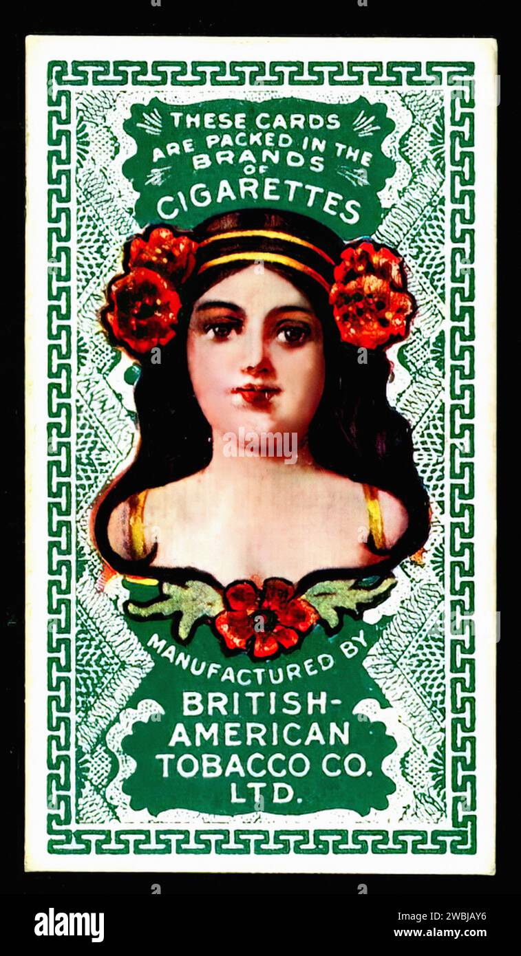 Vintage Cigarette Card Back Illustration Stock Photo - Alamy