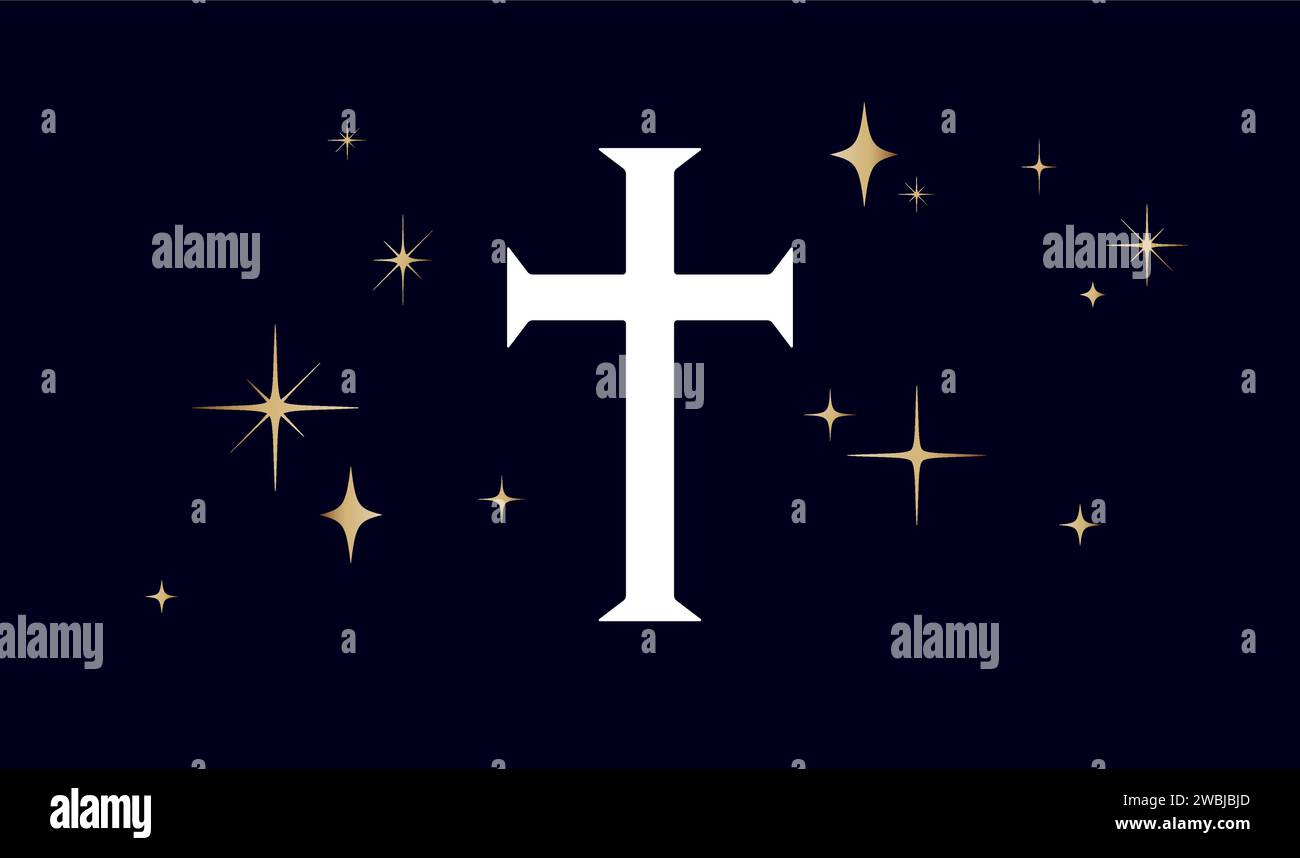 Christian religious cross. Symbol religion cross on dark background ...