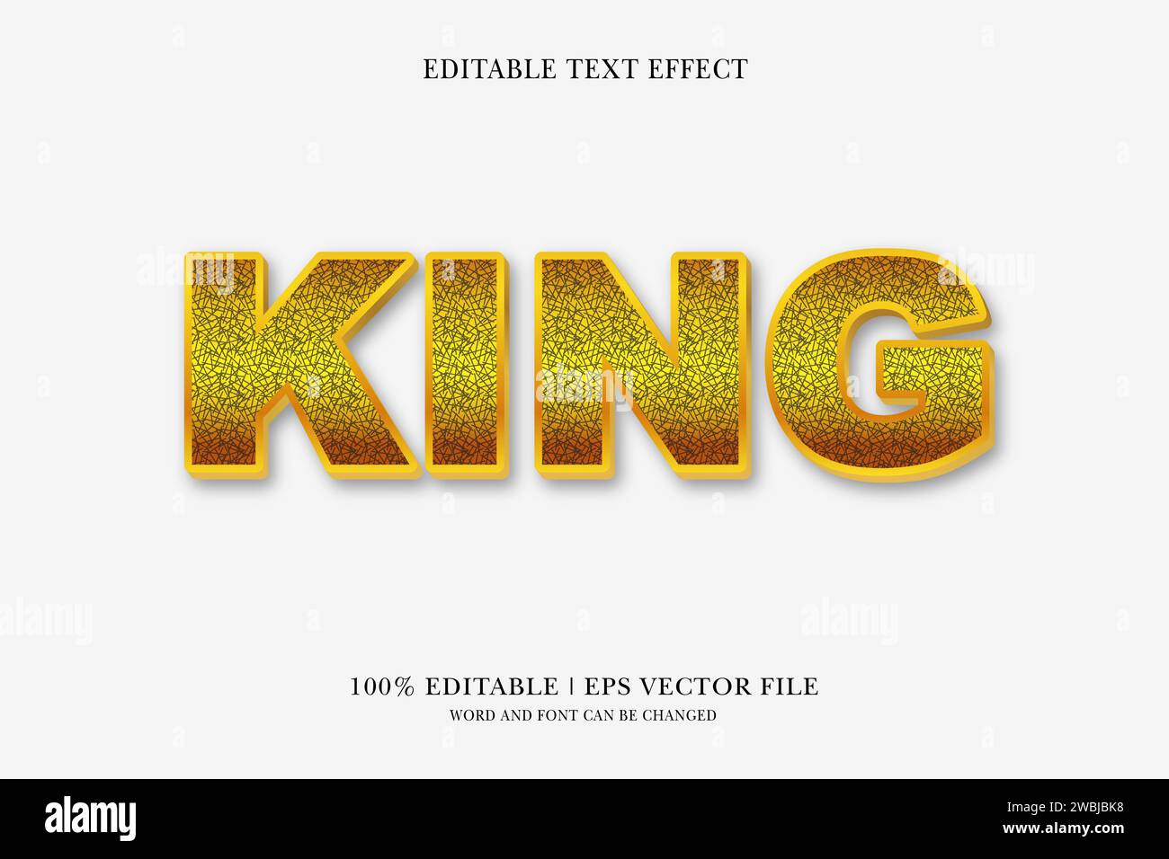 King title background Editable text effect, 3d text template Stock Vector Image & Art - Alamy