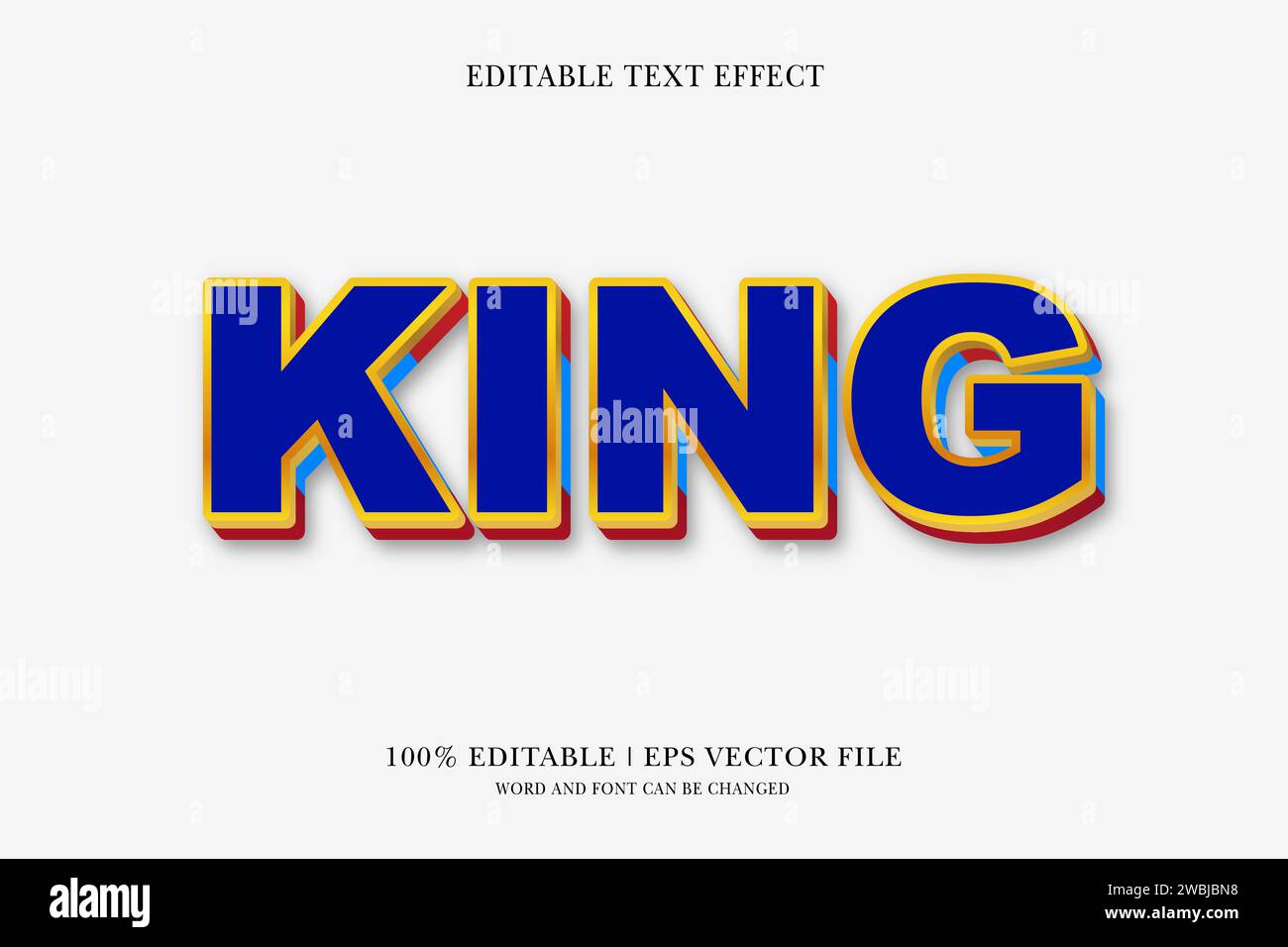 King title background Editable text effect, 3d text template Stock Vector Image & Art - Alamy