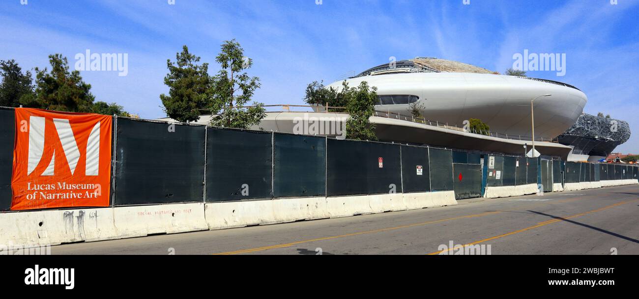 Los Angeles, California – November 4, 2023: LMNA Lucas Museum of Narrative Art under ...