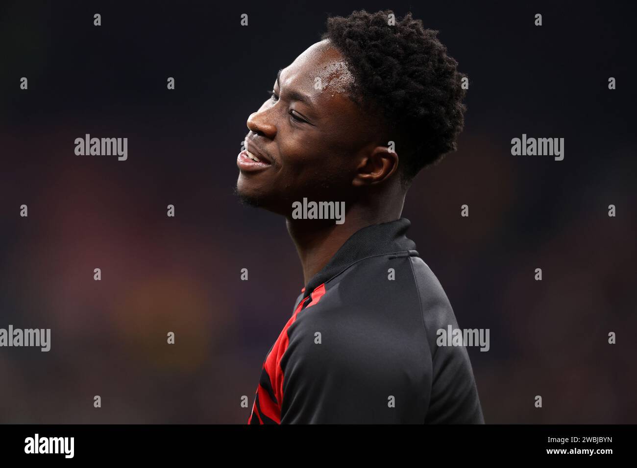 Milano, Italy. 10th Jan, 2024. Chaka Traore of Ac Milan during warm up ...