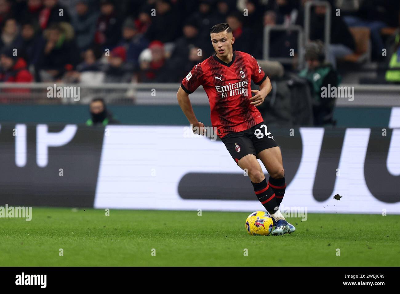 Milano, Italy. 10th Jan, 2024. Jan-Carlo Simic of Ac Milan in action ...