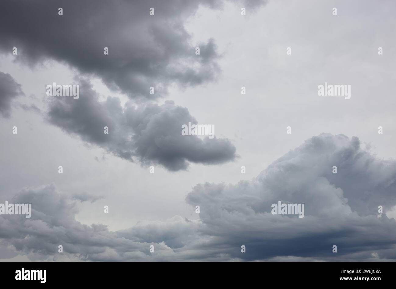 Dramatic dark clouds before rainy. Beautiful cloudscape over horizon ...