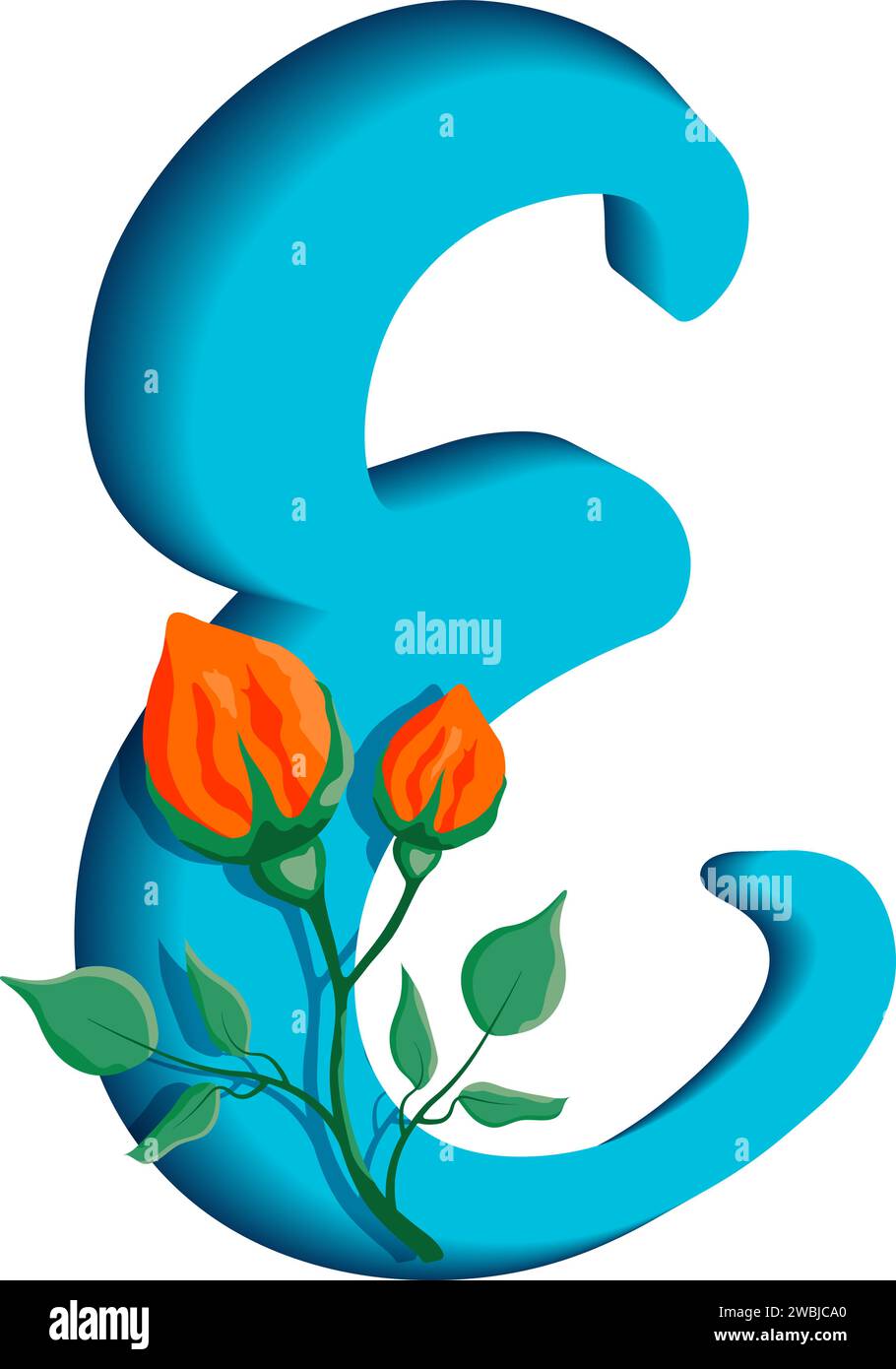 Beautiful isolated monogram with 3D capital letter E designed on ...