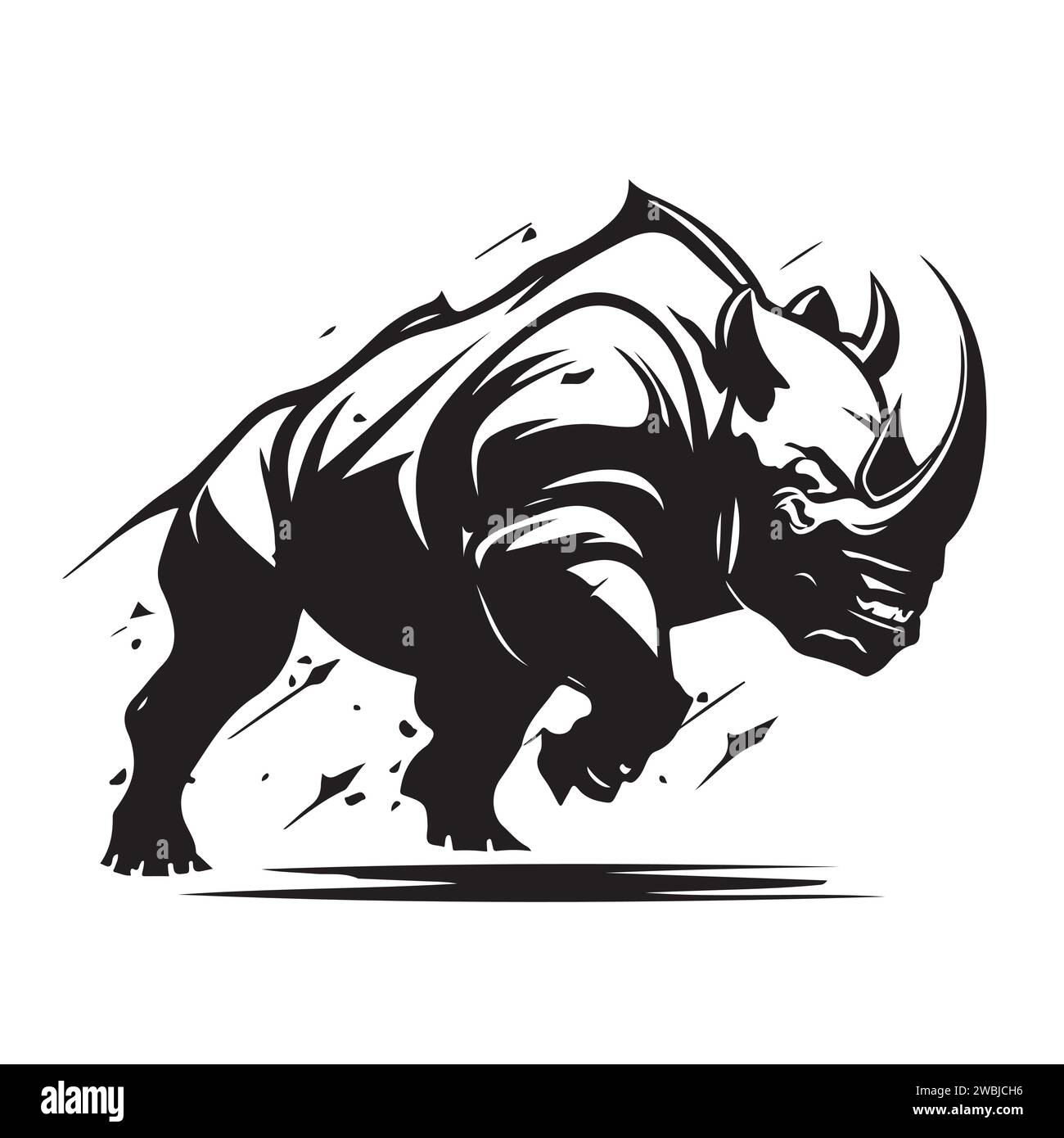 Rhinoceros profile Black and White Stock Photos & Images - Alamy