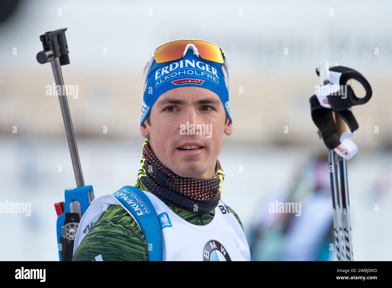 Simon Schempp Aktion Biathlon Welt Cup 20 KM der Herren in Ruhpolding ...