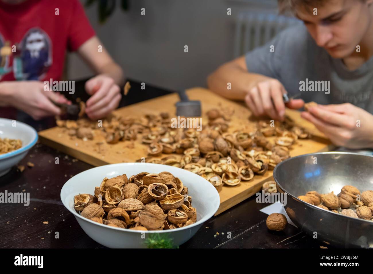 Two teenagers at home table hi-res stock photography and images - Alamy