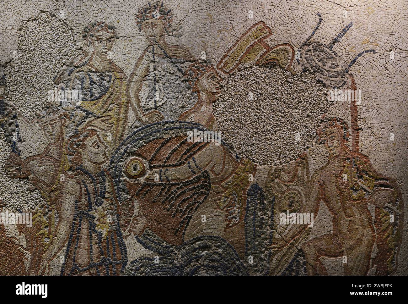 The Indian Triumph of Bacchus. Roman mosaic panel. 3rd-4th centuries AD ...