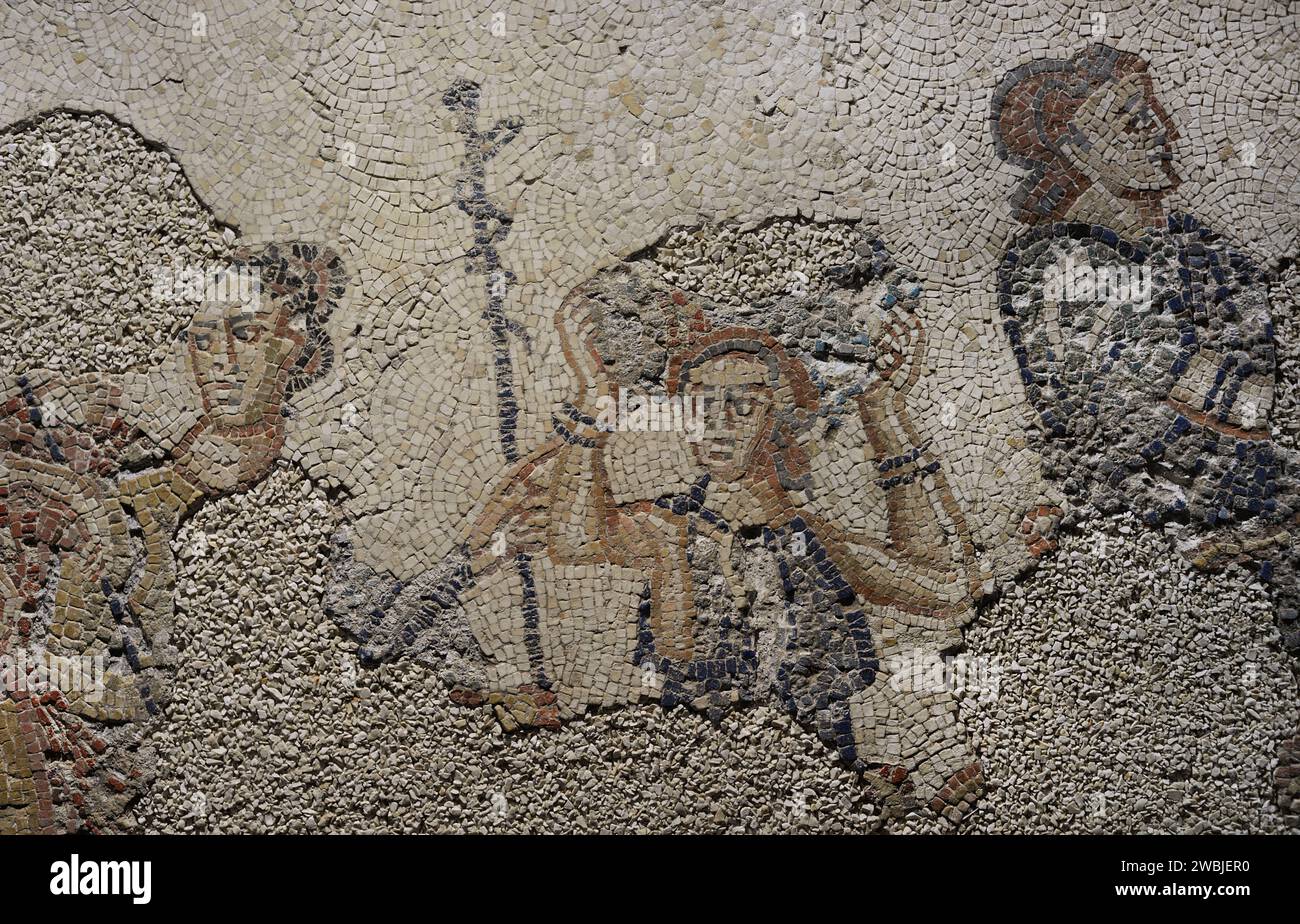 The Indian Triumph of Bacchus. Roman mosaic panel. 3rd-4th centuries AD ...