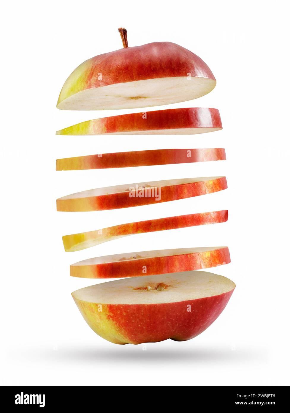 Flying apple sliced red apple hi-res stock photography and images - Alamy