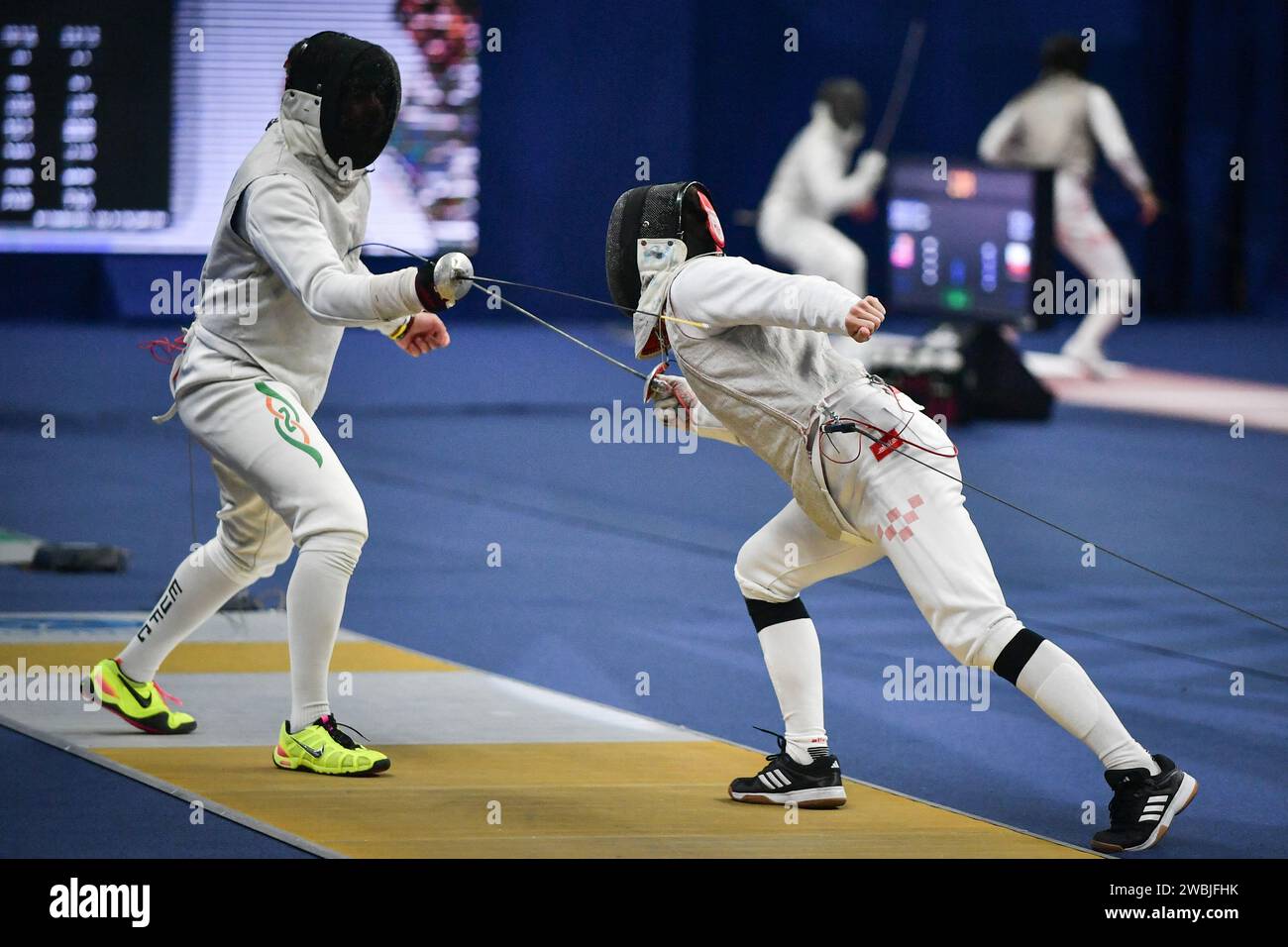 Paris, France. 11th Jan, 2024. Ireland's foilist ARDESHIR EHTESHAMI (L ...