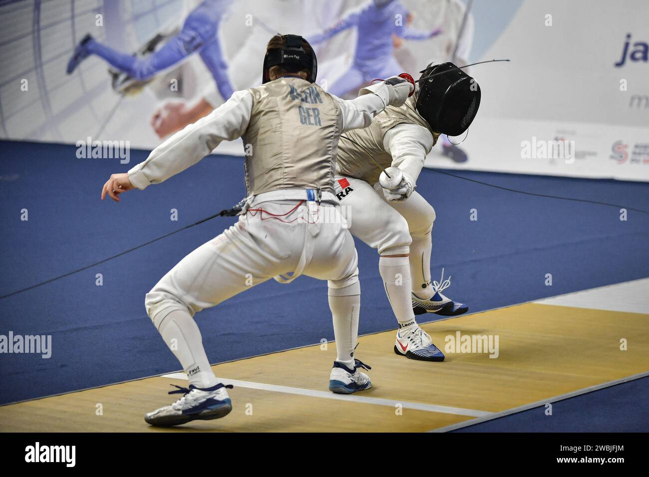 Paris, France. 11th Jan, 2024. France's foilist MAXIME PAUTY (R ...