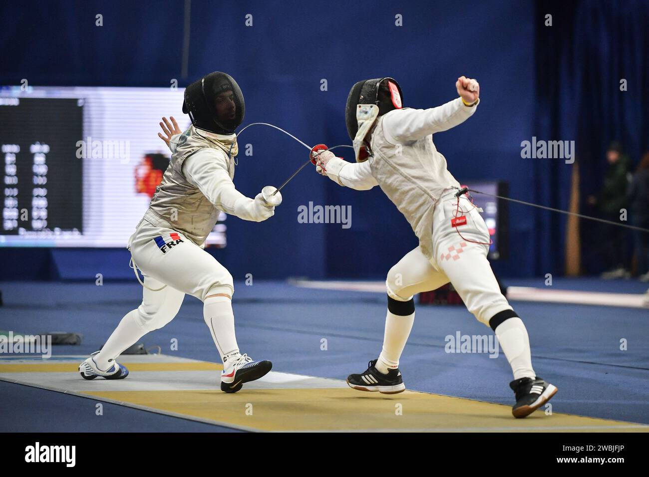 Paris, France. 11th Jan, 2024. France's foilist MAXIME PAUTY (L ...