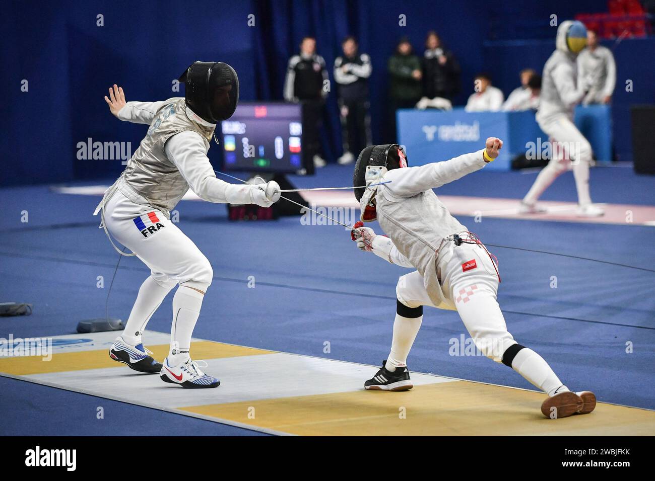 Paris, France. 11th Jan, 2024. France's foilist MAXIME PAUTY (L ...