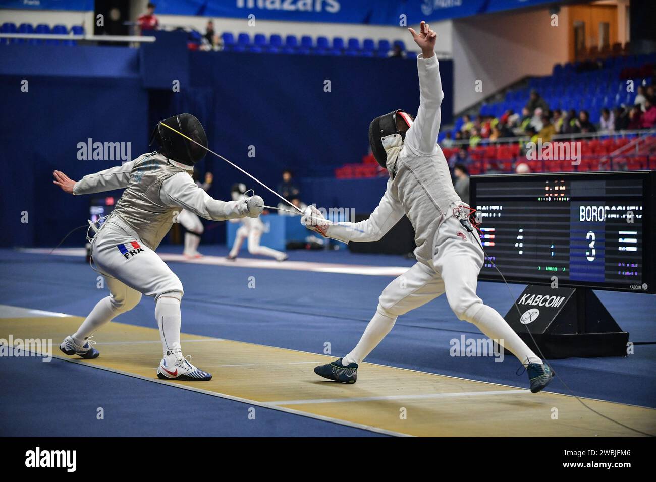 Paris, France. 11th Jan, 2024. France's foilist MAXIME PAUTY (L ...