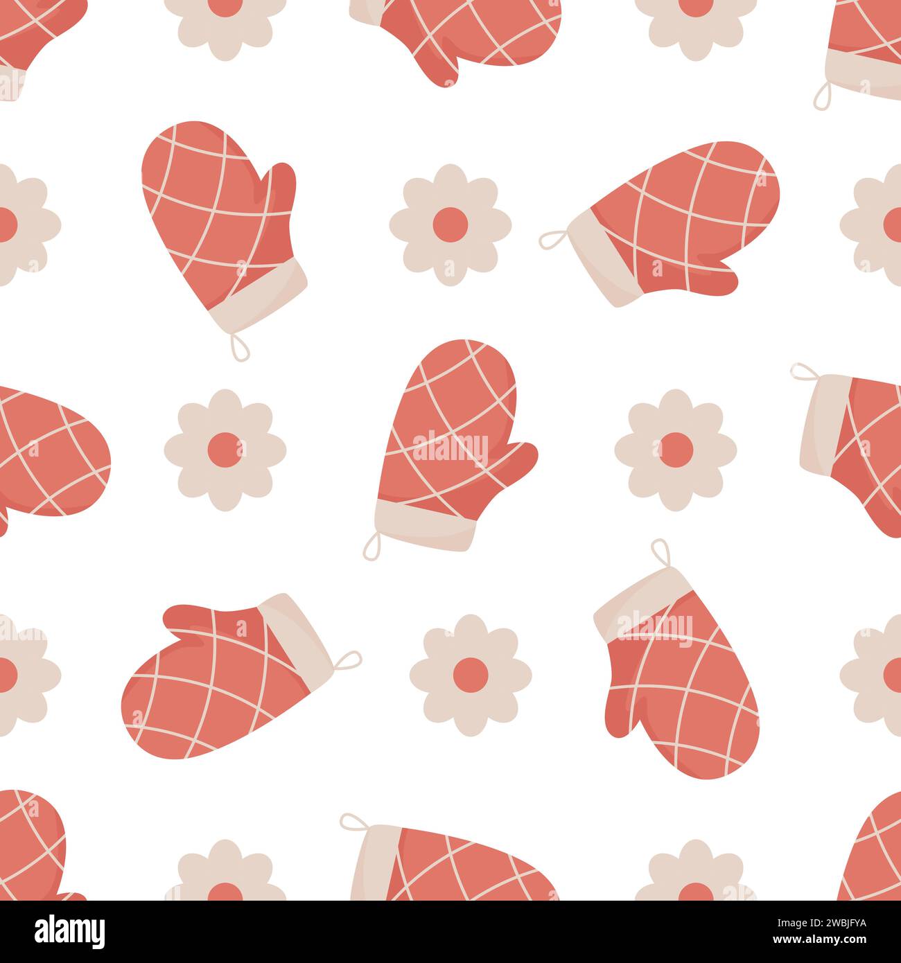 Cooking potholder seamless pattern. Floral culinary background. Print ...