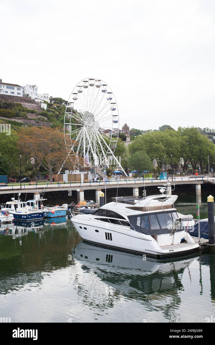 Views of the English Riviera Wheel, at the marina in Torquay, Torbay in ...