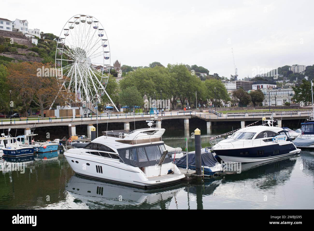 Views of the English Riviera Wheel, at the marina in Torquay, Torbay in ...