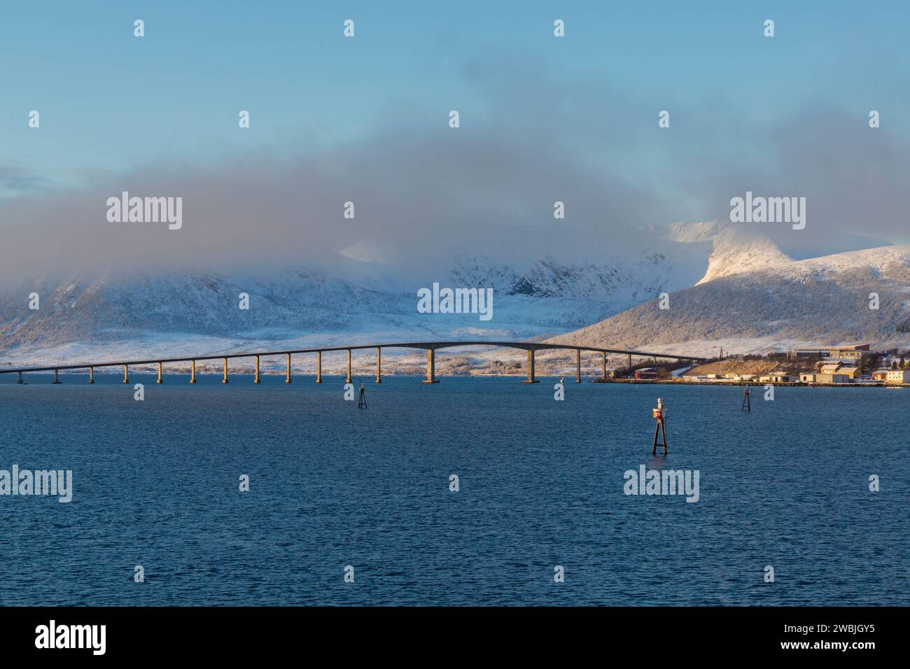 Andøy Bridge at Risoyhamn, Norway, Scandinavia, Europe in October - the ...