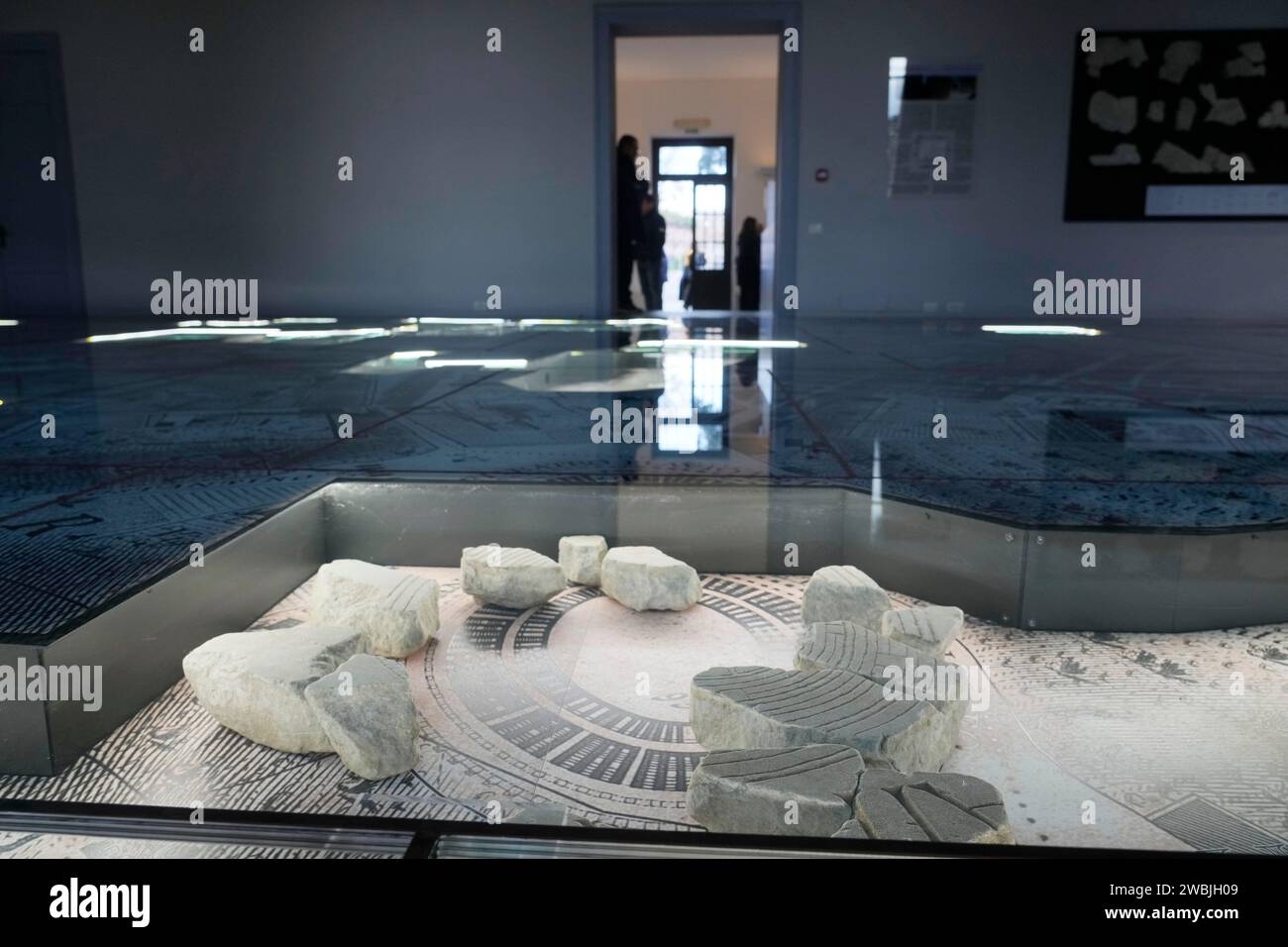 The giant marble map (Forma Urbis Romae) of the ancient Rome is shown ...