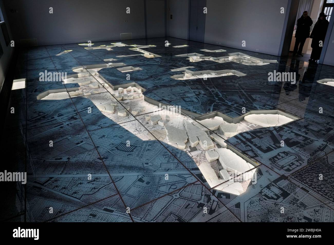 The giant marble map (Forma Urbis Romae) of the ancient Rome is shown to the media in the ...