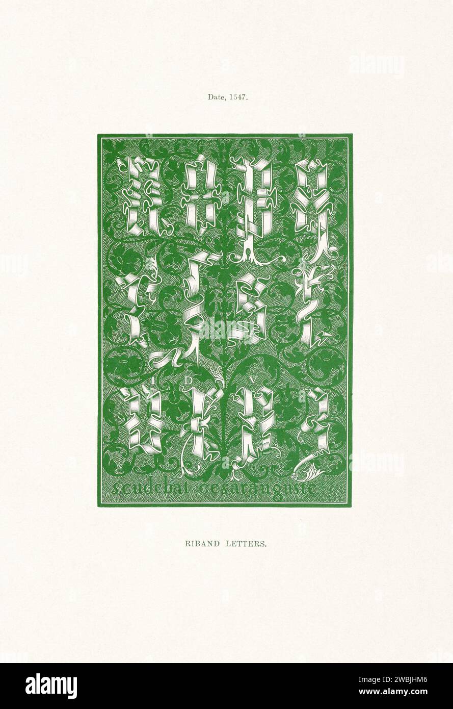 Medieval Alphabet initials. 19th-century book illustration showcasing ...