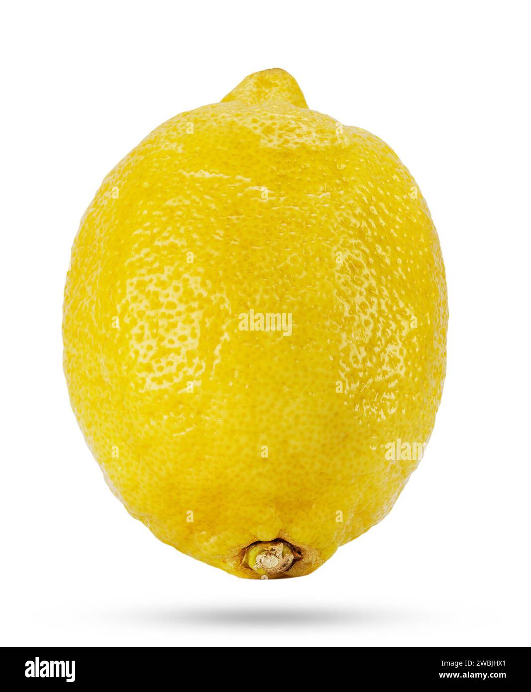 One yellow lemon isolated on white background Stock Photo - Alamy