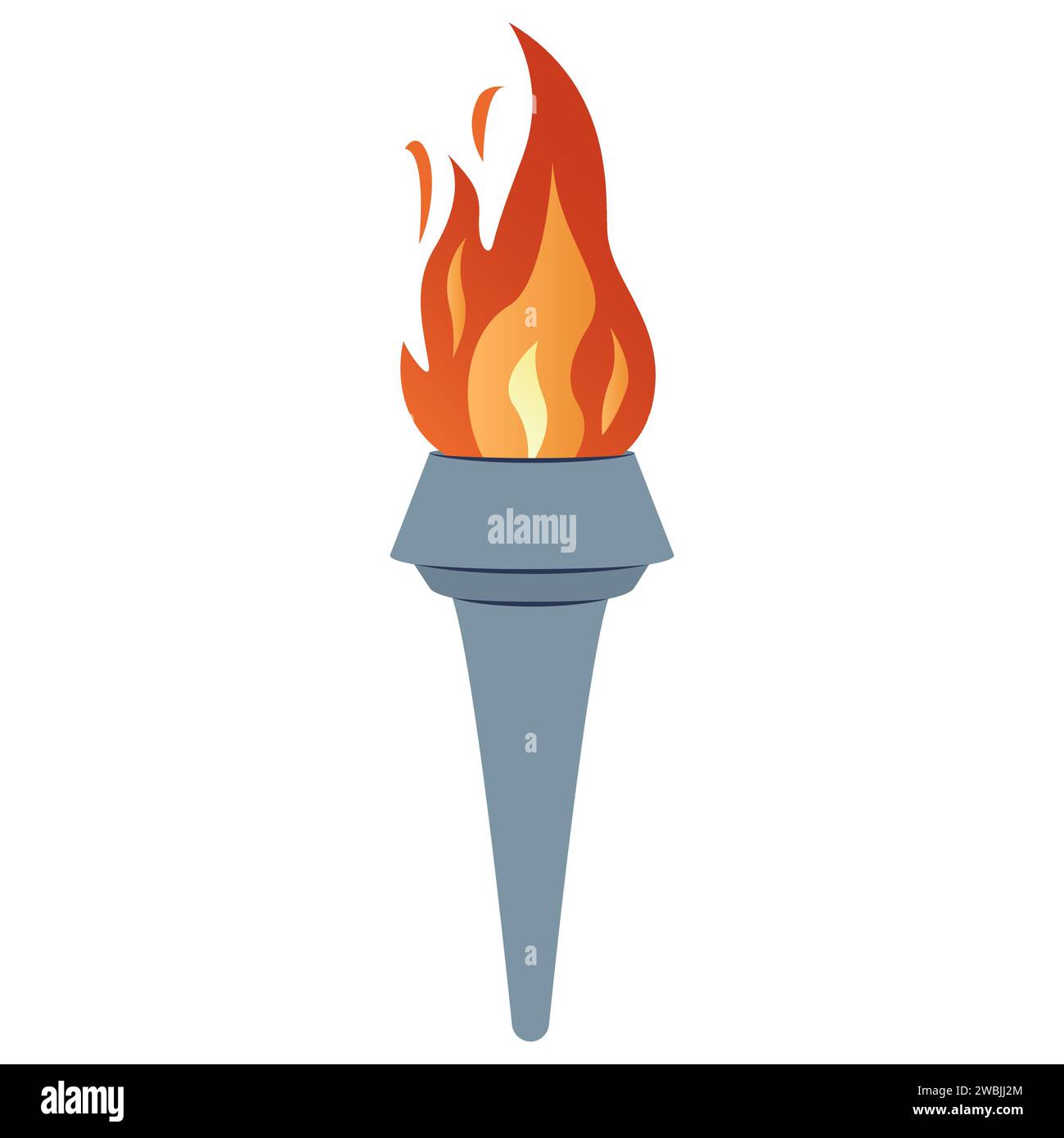 Torch with burning fire in flat design. Vector illustration Stock ...