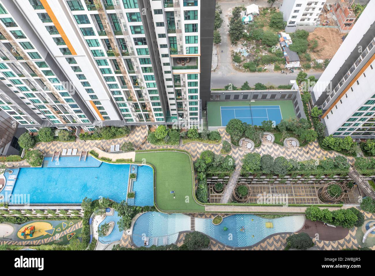 Swimming pools in a Ho Chi Minh City apartment complex Stock Photo - Alamy