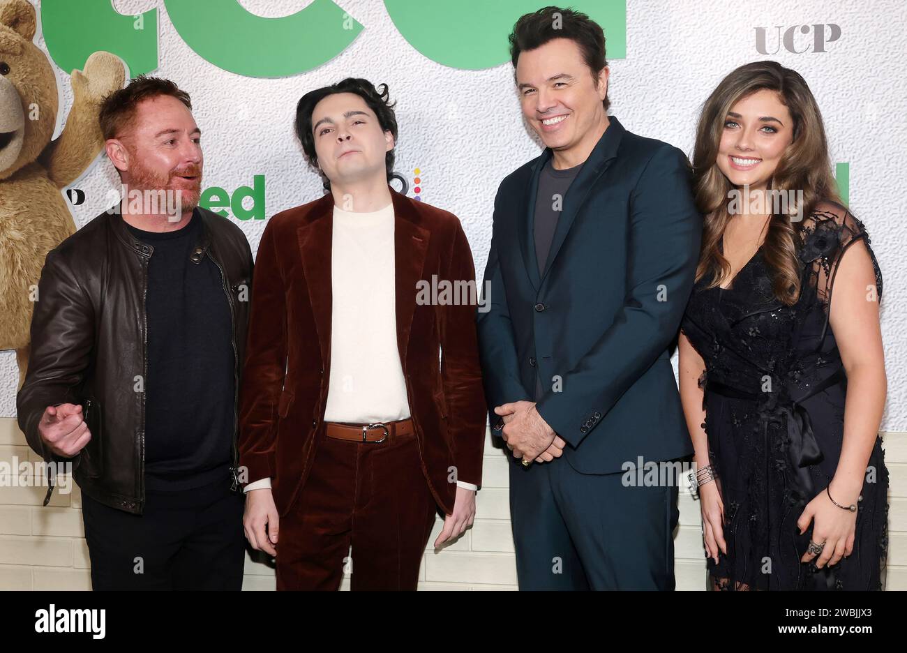 Los Angeles, Ca. 10th Jan, 2024. Scott Grimes, Max Burkholder, Seth MacFarlane, Giorgia Whigham ...