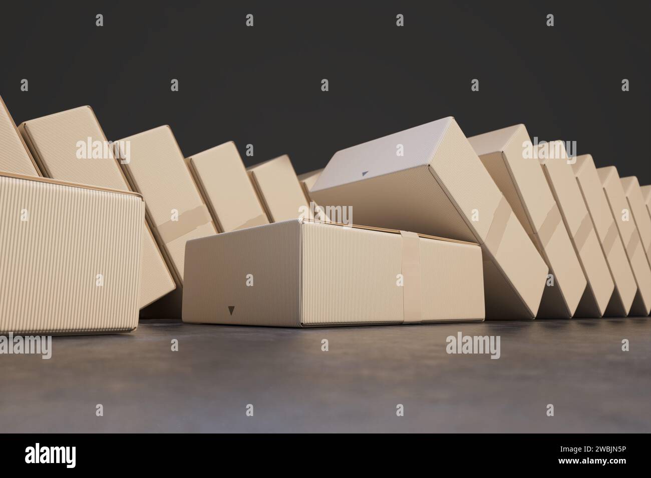 A meticulously ordered collection of white geometric-shaped cardboard ...