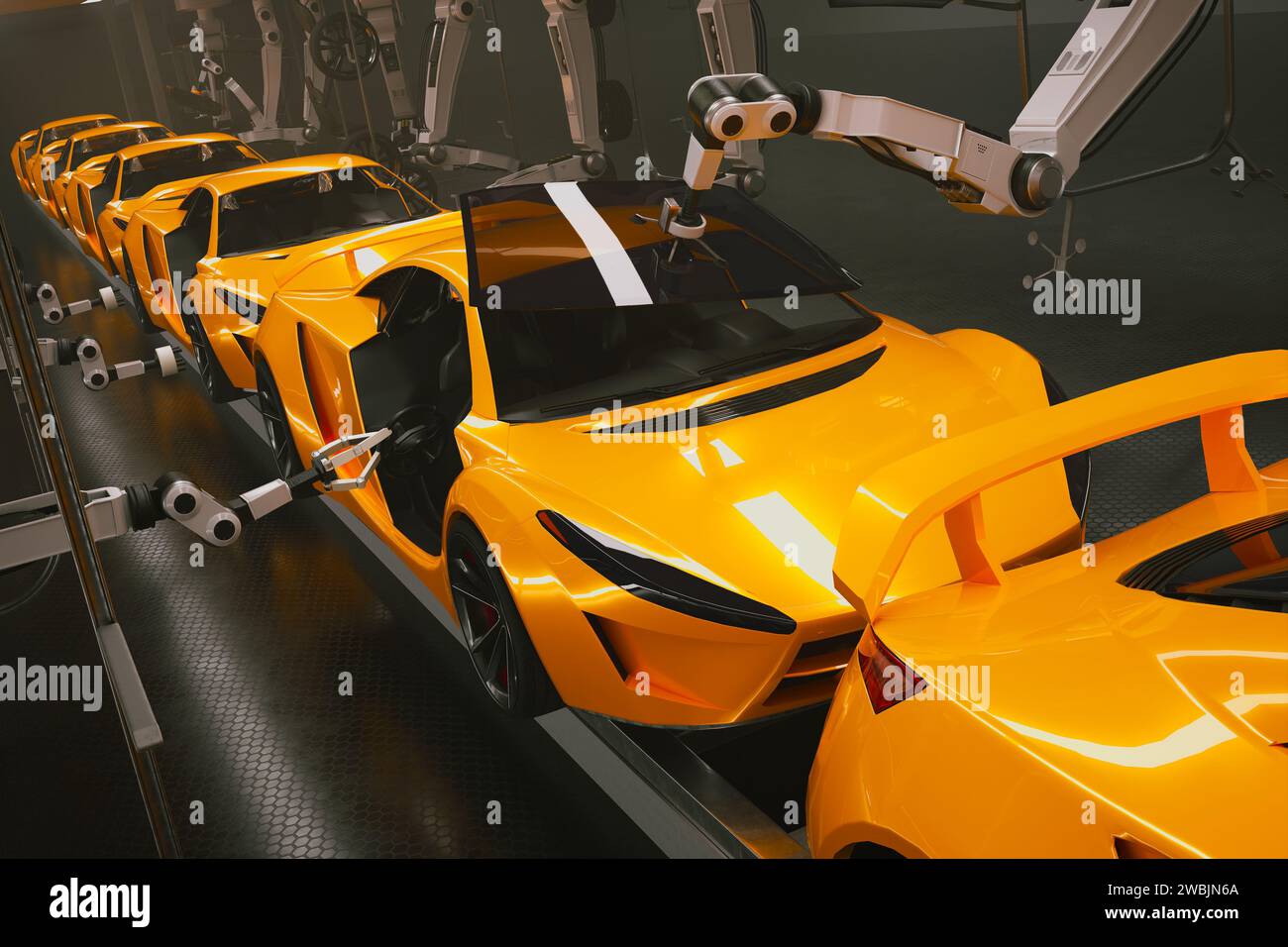 Precision-driven robotic assembly line showcasing the meticulous ...