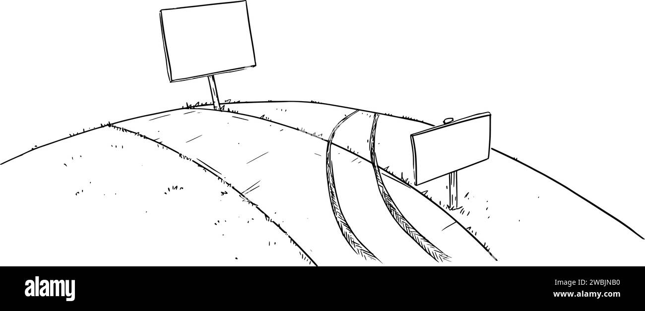 Road Going Forward and Your Way , Vector Cartoon Illustration Stock ...