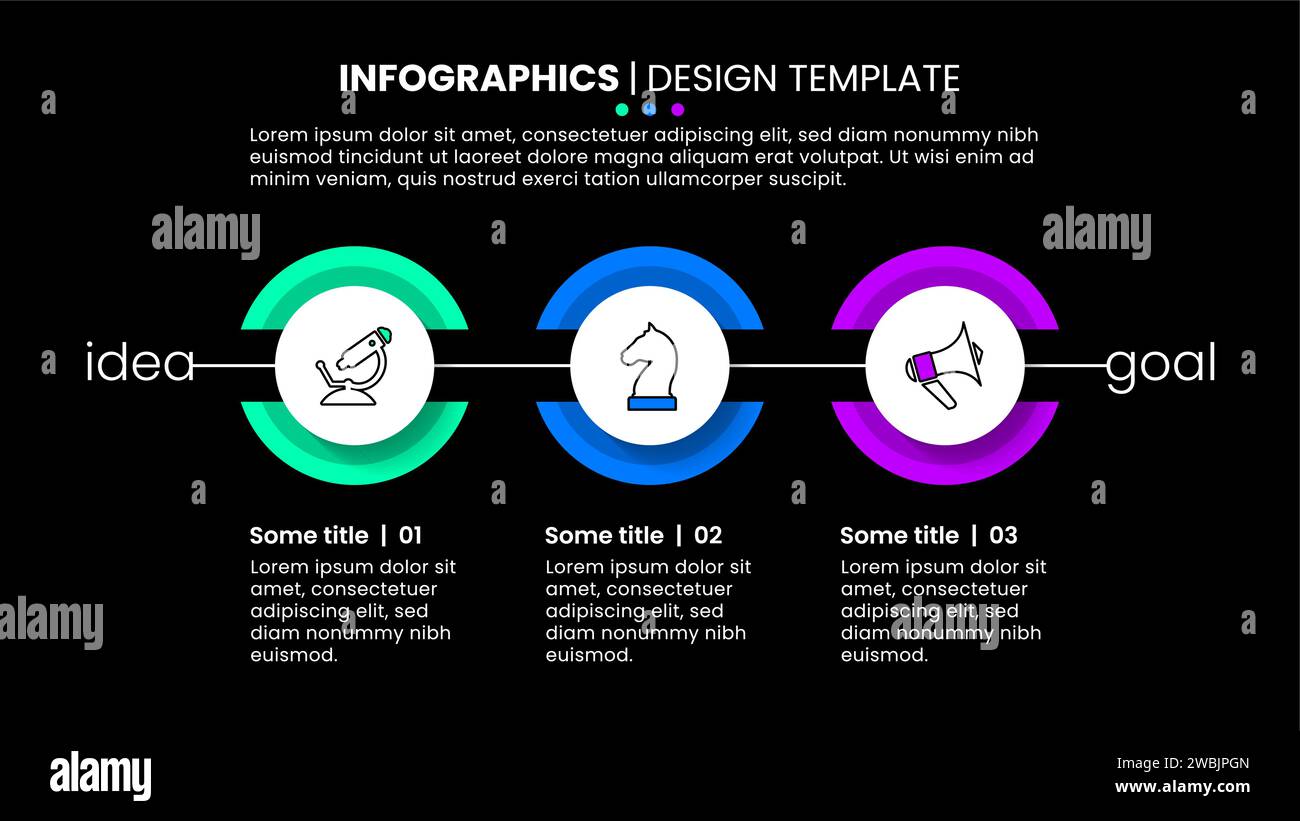 Infographic template with icons and 3 options or steps. The journey ...