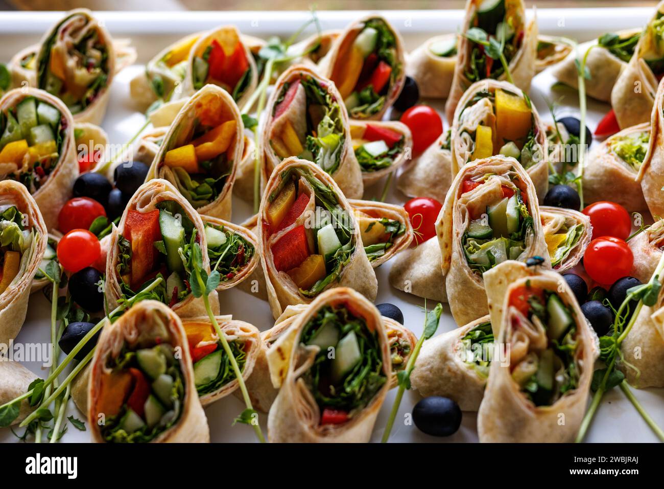 Delicious and nutritious vegetable wraps, top view Stock Photo - Alamy