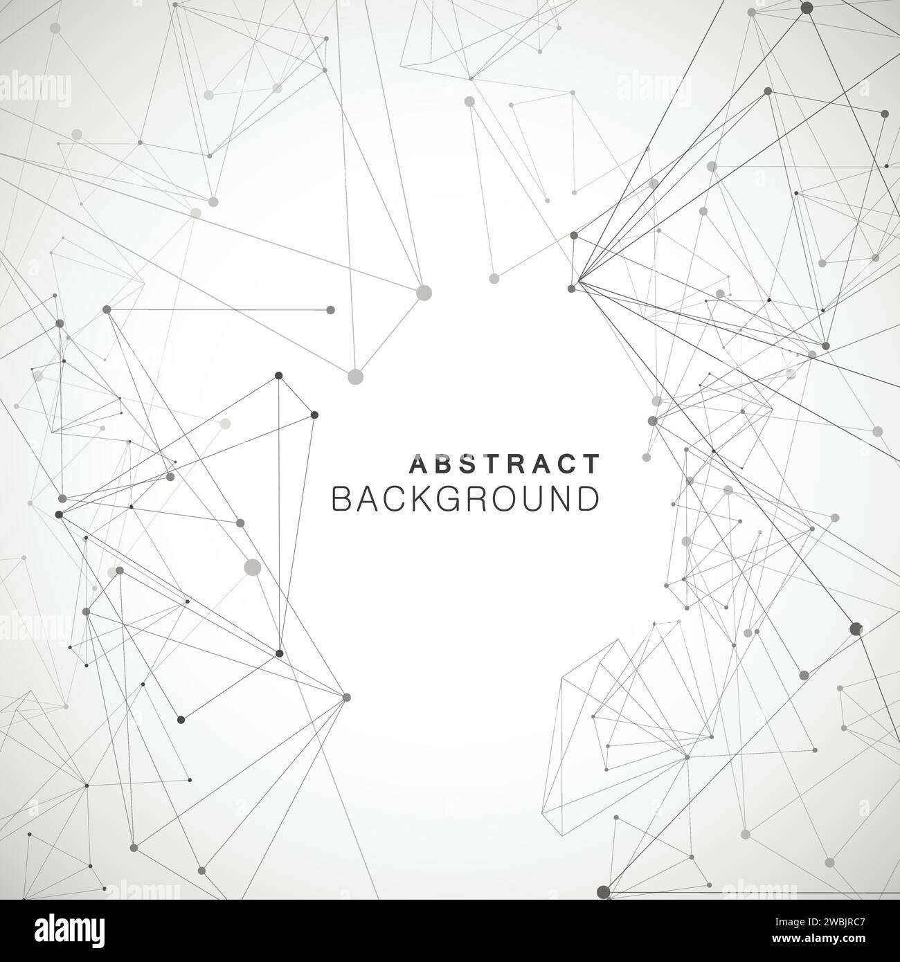 Network science polygonal triangle. Digital node tech connection ...