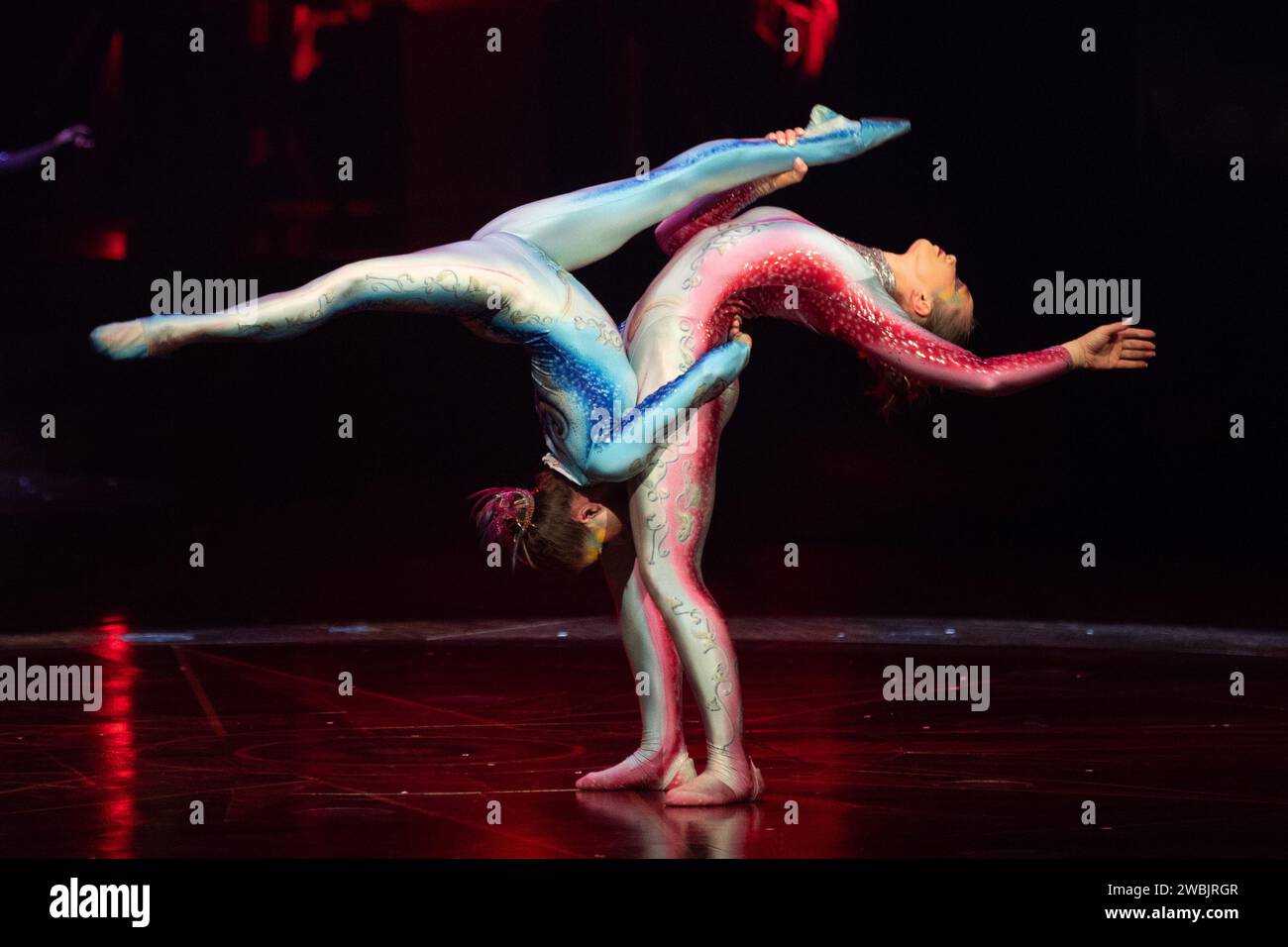 London, UK. 10 Jan, 2024. Pictured: Daria Kalinina, Halina Starevich perform on the Hand to Hand ...