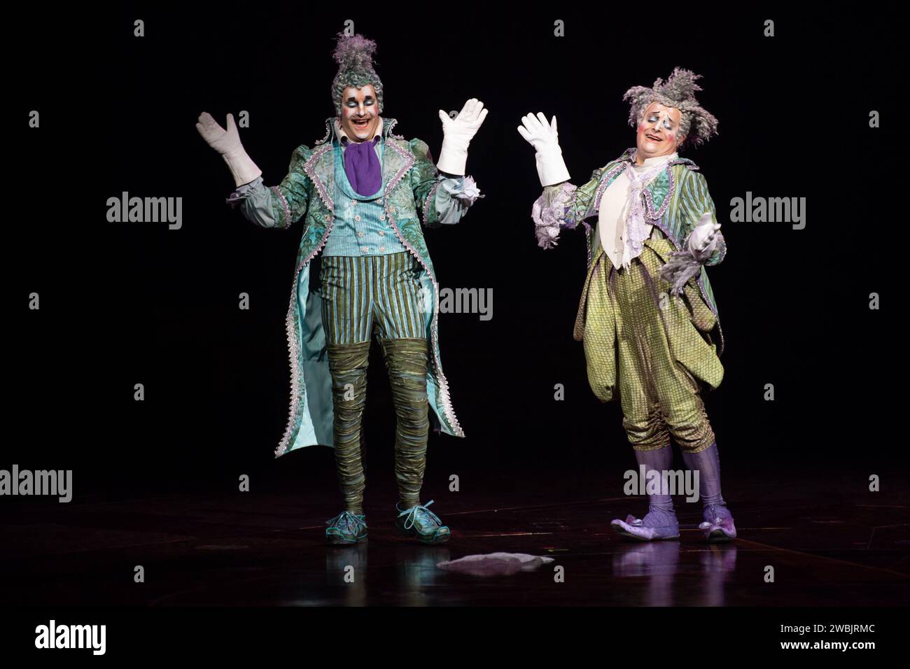 London, UK. 10 Jan, 2024. Pictured: Clowns Pablo Gomis Lopez (L), Pablo ...