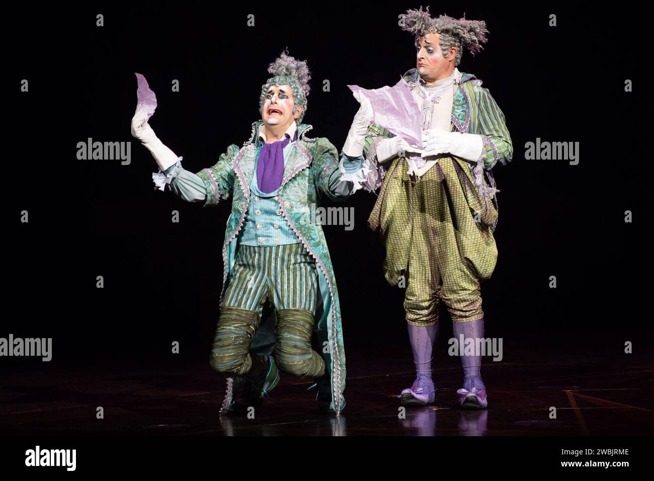 London, UK. 10 Jan, 2024. Pictured: Clowns Pablo Gomis Lopez (L), Pablo ...