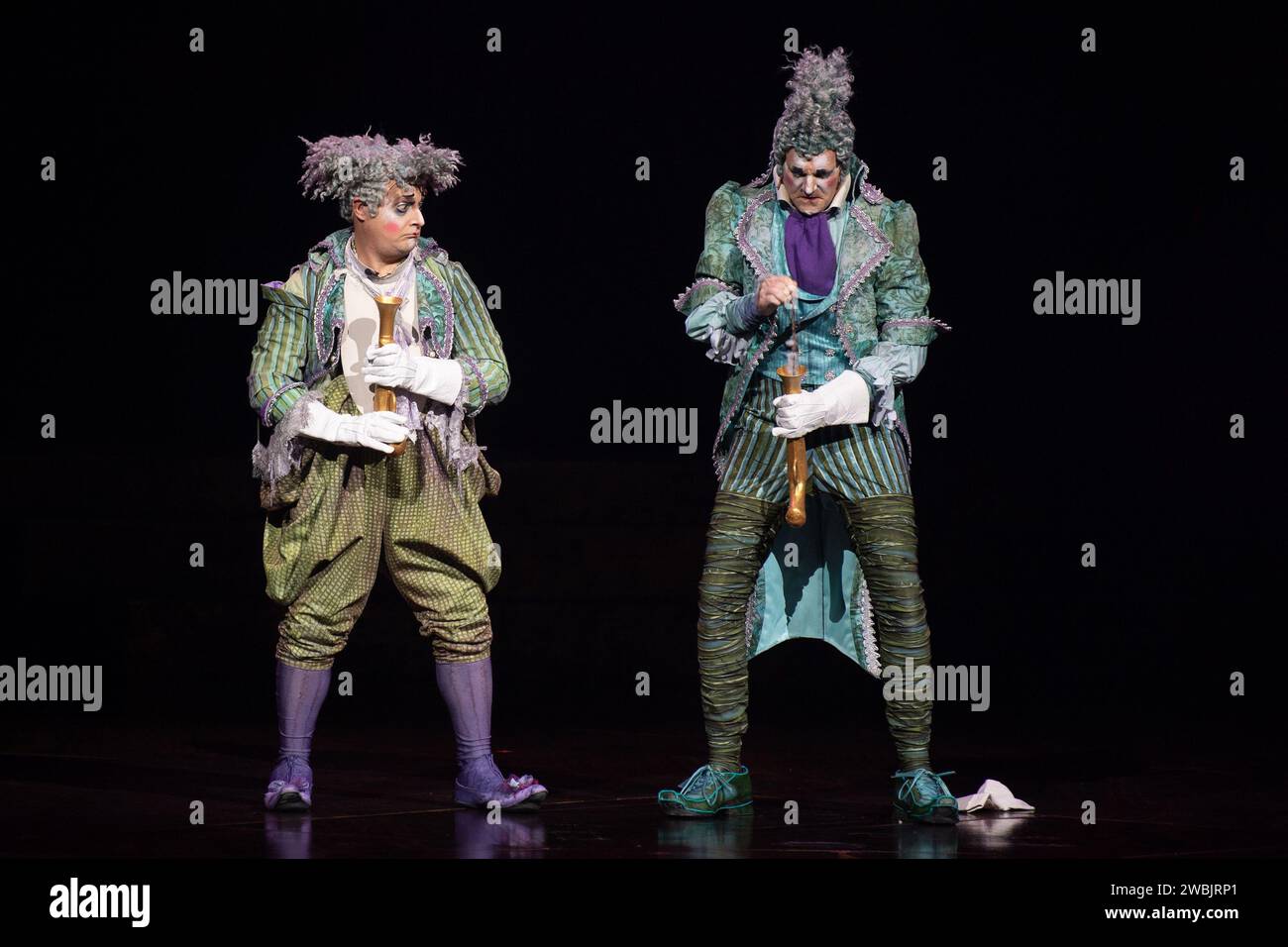 London, UK. 10 Jan, 2024. Pictured: Clowns Pablo Gomis Lopez (L), Pablo ...