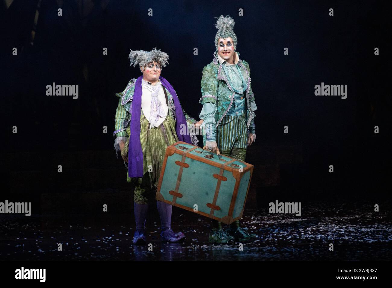 London, UK. 10 Jan, 2024. Pictured: Clowns Pablo Gomis Lopez (L), Pablo ...