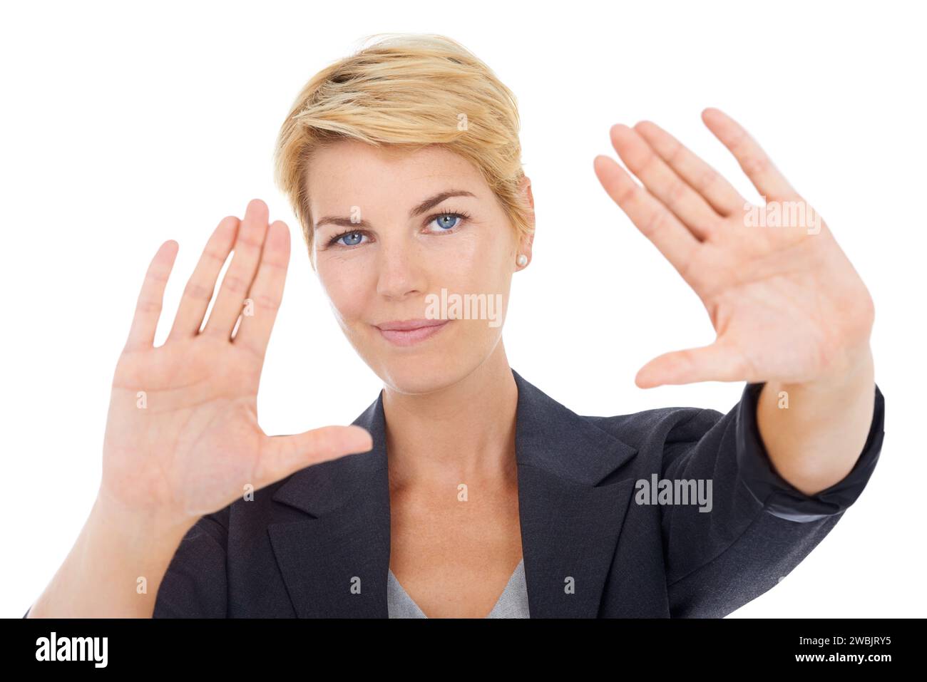 Women framing picture hi-res stock photography and images - Alamy