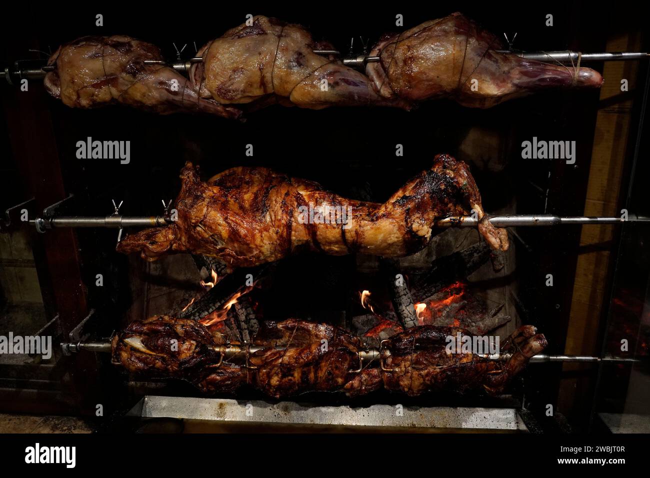 Cooking turkish roasted lamb Muslims Traditional holiday food Stock ...