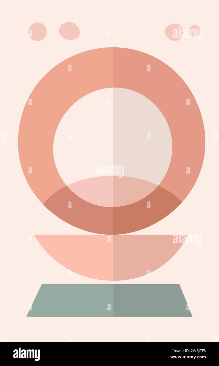Aesthetic minimalist vertical poster with geometric shapes, hand drawn ...
